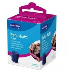 Hartmann Peha-Haft Color Fixierbinde Latexfrei 6cmx4M Blau 1 ST