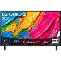 LG QNED-Fernseher "43QNED80A6A", Energieeffizienz: G (A-G), schwarz, 43 &Prime;, Fernseher
