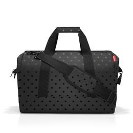 Reisetasche Reisenthel "allrounder L", glossy dots schwarz, B:48cm H:39,5cm T:29cm, Polyester, Taschen, Reisetasche