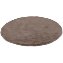 Sch&ouml;ner Wohnen Kollektion Fellteppich "Tender" Gr. 9, braun (cappuccino), H:26mm &Oslash;:120cm, Kunstfaser, SCH&Ouml;NER WOHNEN-KOLLEKTION, Teppiche, Fellteppich, besonders weich durch Microfaser, Kunstfell, waschbar, Wohnzimmer