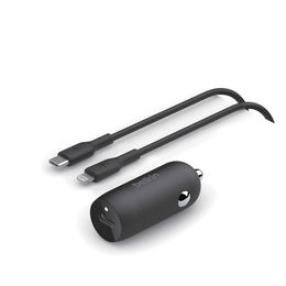 Belkin USB-Ladeger&auml;t "USB-C Kfz-Ladeger&auml;t inkl. Lightning, 1m", schwarz, B:12cm H:8cm T:20cm, Ladeger&auml;te