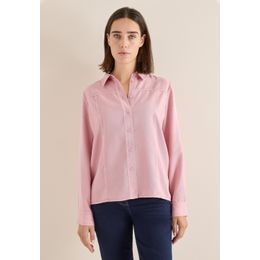 Langarmbluse Cecil, Damen, Gr. L (42), blossom corduroy, Stoff, 100% Lyocell, unifarben, klassisch normal, V-Ausschnitt, breiter Bund, Blusen, in Blusen-Optik