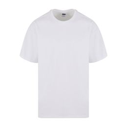 T-Shirt Urban Classics "Urban Classics UC Weavy Logo Heavy Oversized Tee", Damen, Gr. M, weiß, 100% Baumwolle, bedruckt, oversize, Rundhals, Shirts T-Shirt