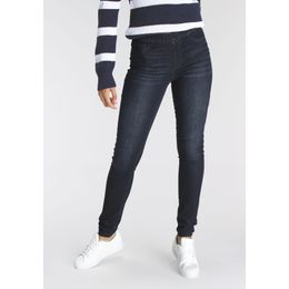 Jeansjeggings Arizona "mit leichtem Thermo Effekt", Damen, Gr. 44, N-Gr, blau (rinsed), Denim/Jeans, Obermaterial: 72% Baumwolle, 26% Polyester, 2% Elasthan, Basic, skinny fit lang, Jeans, extra-eng geschnitten, hohe Leibh&ouml;he, mit Coinpocket