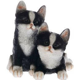 Dekofigur "Katzenkinder", schwarz (schwarz, weiß), B:19cm H:17cm T:18cm, Polyresin (Kunststein), MyFlair MÖBEL & ACCESSOIRES, Dekofiguren, gelb/weiß getigert, Wohnzimmer