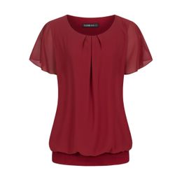 T-Shirt CLOUD 5IVE "CLOUD 5IVE", Damen, Gr. S, wine rot, 100% Polyester, unifarben, normal, Rundhals, Shirts T-Shirt
