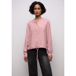 Langarmbluse Street One, Damen, Gr. 36, powder pink meliert, Stoff, 100% Viskose, unifarben, normal normal, Rundhals, B&uuml;ndchen, Blusen