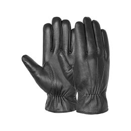 Skihandschuhe Reusch "Reusch Leather Glove Man", Damen, Gr. XL, schwarz, 50% Leder, 35% Wolle, 15% Polyamid, unifarben, Handschuhe, mit winddichter, atmungsaktiver Funktion