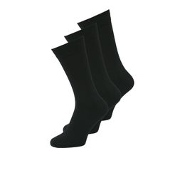 Jack & Jones PlusSize Freizeitsocken "JACRAFAEL SOCKS 3 PACK NOOS PLS", Herren, Gr. 43/46, schwarz (schwarz pack:schwarz, schwarz), Baumwollmischung, JACK & JONES PLUSSIZE, unifarben, normal, Socken