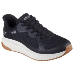 Slip-On Sneaker Skechers "BOBS SQUAD 4", Herren, Gr. 39, schwarz-wei&szlig; (schwarz, wei&szlig;), Synthetik, Textil, Schuhe, Trainingsschuh, Sneaker, Schn&uuml;rschuh zum einfachen reinschlupfen