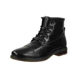 Schn&uuml;rstiefelette Bugatti "Bugatti Stiefelette Leder", Damen, Gr. 41, schwarz, Leder, Schuhe Schn&uuml;rstiefelette
