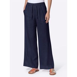 Webhose Heine, Damen, Gr. 38, Normalgr&ouml;&szlig;en, marine, 55% Leinen, 45% Viskose, unifarben, Hosen