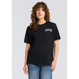 T-Shirt Replay, Damen, Gr. M, schwarz, Jersey, Obermaterial: 100% Baumwolle, Basic, oversize, Rundhals, Shirts T-Shirt