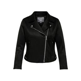 Bikerjacke Only CARMAKOMA "CARSHERRY NEW LIFE BONDED BIKER OTW", Damen, Gr. 50, schwarz, Web, Obermaterial: 100% Polyester, unifarben, Jacken