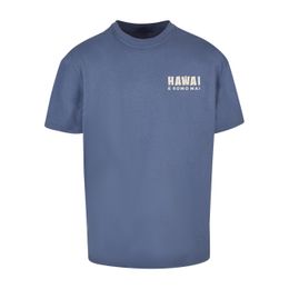T-Shirt Merchcode "Merchcode Hawai Oversized T-shirt", Damen, Gr. L, vintageblau, 100% Baumwolle, bedruckt, oversize, Rundhals, Shirts T-Shirt