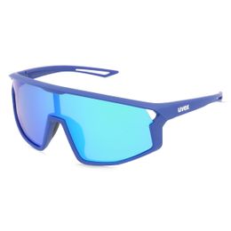 Uvex Sports S533076 skyryse jr. | Kinder-Sonnenbrille | Fassung: Vollrand, Monoscheibe, Kunststoff, Blau Matt | Glasfarbe: Gr&uuml;n Spiegel Gr&uuml;n