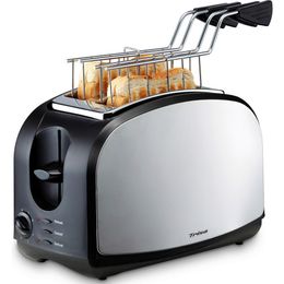Trisa Electronics Toaster, Schwarz, Kunststoff, 17x19.4x28.5 cm, RoHS, Fsc, Reach, Kr&uuml;melschublade, Auftaufunktion, Aufw&auml;rmfunktion, K&uuml;chenger&auml;te, Toaster