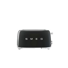 Smeg Toaster, Schwarz, Metall, 41x21.5x20.8 cm, Auftaufunktion, Aufw&auml;rmfunktion, automatische Broterhitzung, automatischer Auswurf nach R&ouml;stende, Zentrierung der Toastscheibe, K&uuml;chenger&auml;te, Toaster