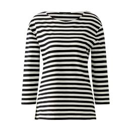 Oui Longsleeve in Schwarz/ Creme - 51% | Gr&ouml;&szlig;e 42 | Damen-tops