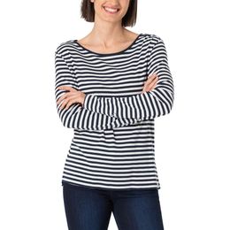 Timezone Longsleeve in Wei&szlig;/ Dunkelblau - 71% | Gr&ouml;&szlig;e M | Damen-tops