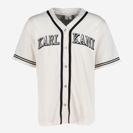 Karl Kani Cremefarbenes T-Shirt mit Logo im Baseball-Stil
