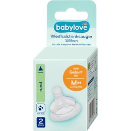 Trinksauger Weithals Silikon, rund Universal Gr. M, von Geburt an babylove