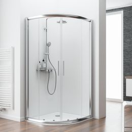 Schulte Runddusche mit Schiebet&uuml;r 'Kristall Trend' vollgerahmt, Chromoptik, 90 x 185 x 90 cm