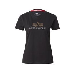 Alpha Industries T-Shirt 'Crystal' Damen Gr&ouml;&szlig;e M gold / schwarz / silber