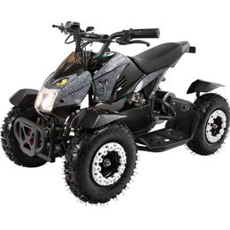 Actionbikes Motors Elektro-Kinderquad Cobra, 800 Watt, bis 24 km/h, ab 8 Jahren, Federung, 3x 12V-Akku, Scheibenbremsen (Grau/Schwarz)