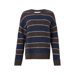 Sams&oslash;e & Sams&oslash;e Sams&oslash;e Sams&oslash;e Pullover 'Jeanne' Damen Gr&ouml;&szlig;e XS marine / dunkelbraun / wei&szlig;