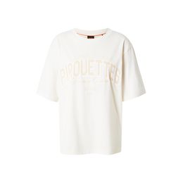 BOSS T-Shirt 'Eregular' Damen Gr&ouml;&szlig;e S beige / wei&szlig;