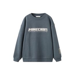 Mango Kids Sweatshirt 'Minewolf' Jungen Gr&ouml;&szlig;e 140 anthrazit / mint / schwarz / wei&szlig;
