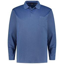 Große Größen Ragman Poloshirt "Soft Knit", bügelleicht Farbe blau Größe: 4XL