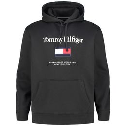 Gro&szlig;e Gr&ouml;&szlig;en Tommy Hilfiger Hoodie mit Label-Stickerei Farbe schwarz Gr&ouml;&szlig;e: 5XL