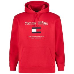 Herren Gro&szlig;e Gr&ouml;&szlig;en | Tommy Hilfiger Hoodie mit Label-Stickerei Farbe rot Gr&ouml;&szlig;e: 4XL