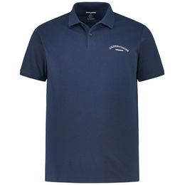 Jack & Jones Gro&szlig;e Gr&ouml;&szlig;en Jack&Jones Poloshirt mit Label-Print Farbe blau Gr&ouml;&szlig;e: 7XL