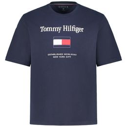 Gro&szlig;e Gr&ouml;&szlig;en Tommy Hilfiger T-Shirt mit Label-Stickerei Farbe marine Gr&ouml;&szlig;e: 4XL