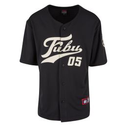 Fubu Damen T-Shirt "Fubu Herren FM241-007-2 Fubu Varsity Baseball Jersey"schwarz, creme, Gr. S, 100% Polyester, Shirts