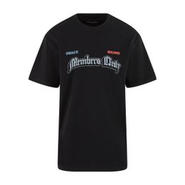 T-Shirt "Upscale by Mister Tee Only Members Oversize Tee", Damen, Gr. XL, schwarz, 100% Baumwolle, UPSCALE BY MISTER TEE, bedruckt, oversize, Rundhals, Shirts T-Shirt
