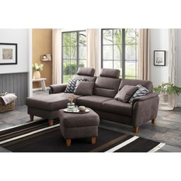 Ecksofa Home Affaire "Palmera L-Form, B: 244 cm - OTTO. Verl&auml;ssliche Qualit&auml;t.", grau (anthrazit), B:244cm H:89cm T:163cm, 100% Polyester;Struktur (100% Polyester);Luxus-Microfaser in Lederoptik (100% Polyester), Sofas, Ecksofa, optional Bettfunktion & Bettkasten, Federkern