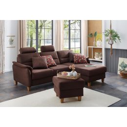 Ecksofa Home Affaire "Palmera L-Form, B: 244 cm - OTTO. Verl&auml;ssliche Qualit&auml;t.", braun (mokka), B:244cm H:89cm T:163cm, 100% Polyester;Struktur (100% Polyester);Luxus-Microfaser in Lederoptik (100% Polyester), Sofas, Ecksofa, optional Bettfunktion & Bettkasten, Federkern, Topseller