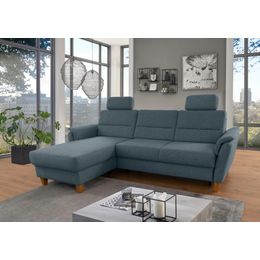Ecksofa Home Affaire "Palmera L-Form, B: 244 cm - OTTO. Verl&auml;ssliche Qualit&auml;t.", blau (blaugrau), B:244cm H:89cm T:163cm, 100% Polyester;Struktur (100% Polyester);Luxus-Microfaser in Lederoptik (100% Polyester), Sofas, Ecksofa, optional Bettfunktion & Bettkasten, Federkern