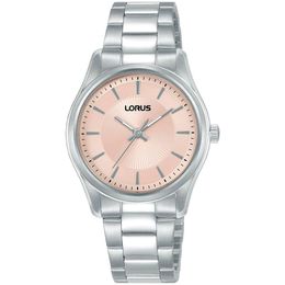 Quarzuhr Lorus "Classic", silber (silberfarben, rosé), Armbanduhren, Damen, Armbanduhr, Damenuhr, Edelstahlarmband, analog