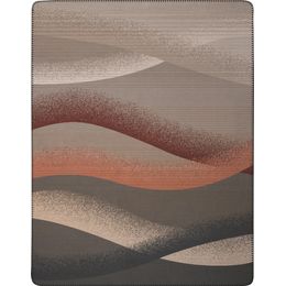Wohndecke Biederlack "Wohndecke Desert Wave", braun, B:150cm L:200cm, Baumwolle, Polyacryl, Polyester, Wohndecken, Wohndecke, im modernen Design