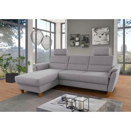 Ecksofa Home Affaire "Palmera L-Form, B: 244 cm - OTTO. Verl&auml;ssliche Qualit&auml;t.", silber, B:244cm H:89cm T:163cm, 100% Polyester;Struktur (100% Polyester);Luxus-Microfaser in Lederoptik (100% Polyester), Sofas, Ecksofa, optional Bettfunktion & Bettkasten, Federkern, Topseller