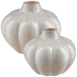 Tischvase "Vase", braun (hellgrau), H:13cm Ø:16cm, Glas, LeGer Home by Lena Gercke, Vasen, im eleganten Design