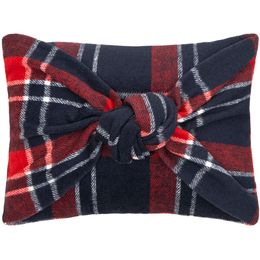Dekokissen Pad "TARTAN BOW", rot, blau, kariert, B:30cm L:40cm, Polyester, Dekokissen_Sitzkissen_Kissenhüllen