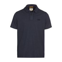 Poloshirt Camel Active, Herren, Gr. M, blau (schwarz navy), Piqué, Obermaterial: 100% Baumwolle, bestickt, unifarben, regular fit hüftbedeckend, Rundhals, Shirts, mit Logo-Stickerei