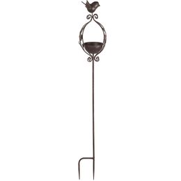 Vogeltränke AMBIENTE HAUS "Vogelbad - Stecker 100cm", braun (antikbraun), B:15cm H:100cm T:11cm, Eisen, Haustiertränken