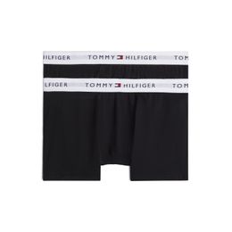 Trunk "2PK TRUNK", Jungen, Gr. 128/134, 2 Stk., schwarz (schwarz, schwarz), Jersey, Obermaterial: 95% Baumwolle, 5% Elasthan, Tommy Hilfiger Underwear, unifarben, körpernah, Unterhosen, mit Logo-Stretchbund
